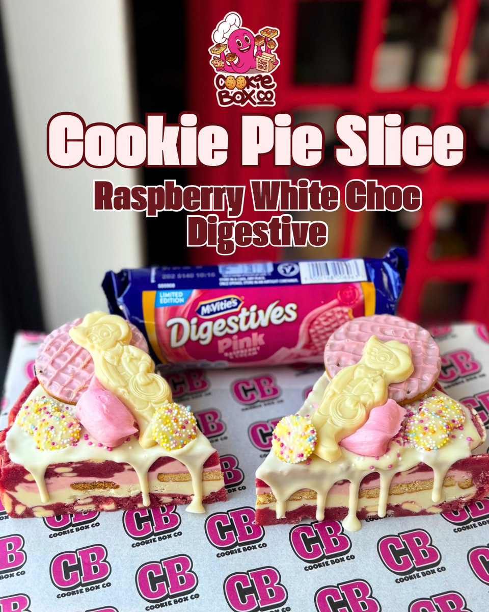 Raspberry White Choc Digestive Cookie Pie Slice – Cookie Box Co